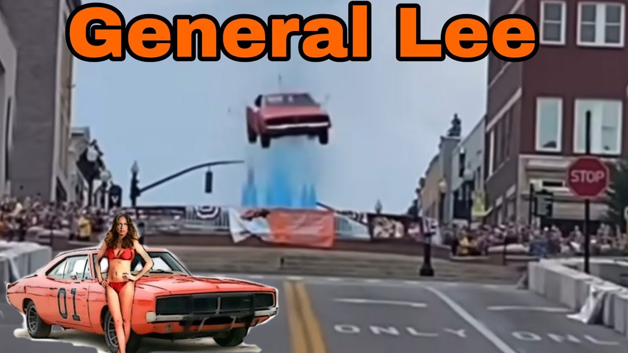 The General Lee jumps a water fountain ⛲️. - YouTube