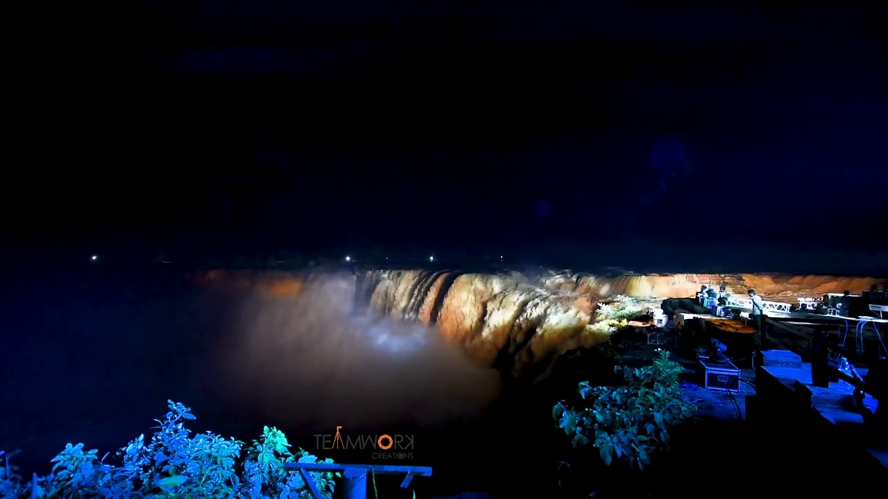 Laser Light Show at Chitrakote Waterfalls - YouTube