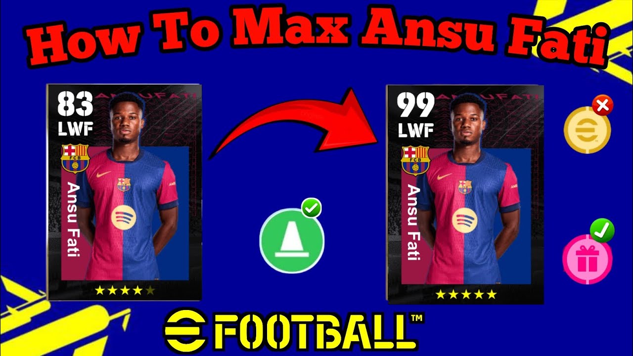 Ansu Fati Max Level Training Tutorial In eFootball 2025 || Ansu Fati ...