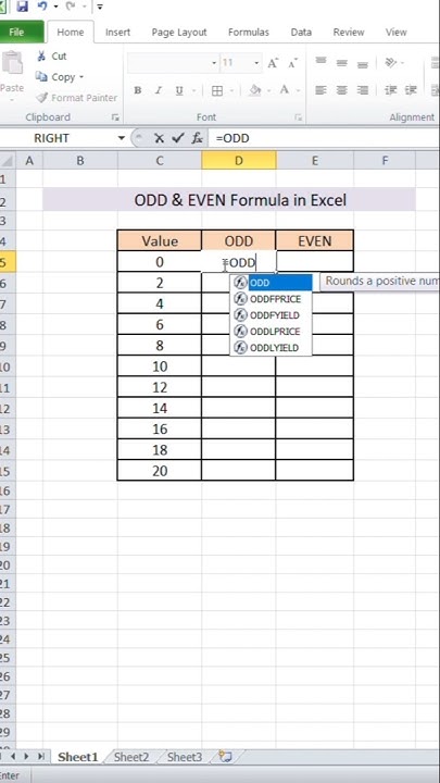 Odd & Even Number in Excel #exceltips #exceltricks #excelformula - YouTube