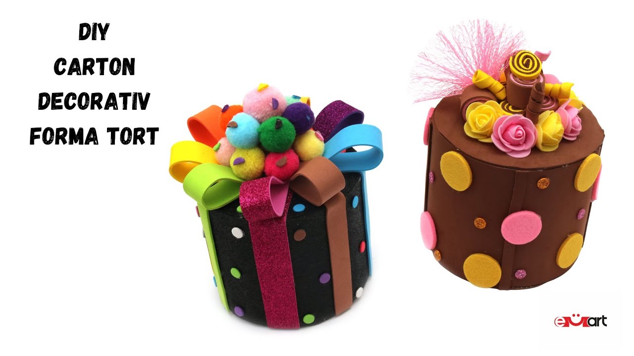 Carton decorativ forma tort - YouTube