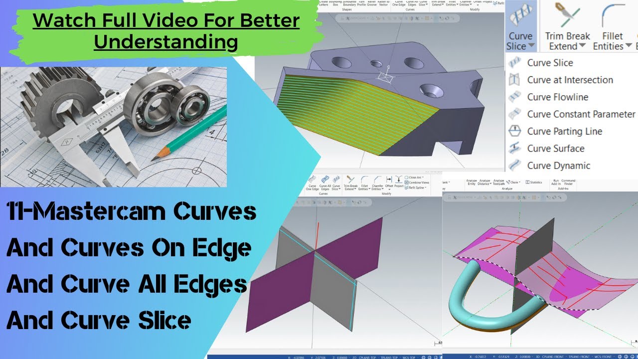 11-Mastercam Curves #Curves On Edge#Curve All Edges#Curve Slice#Curve ...