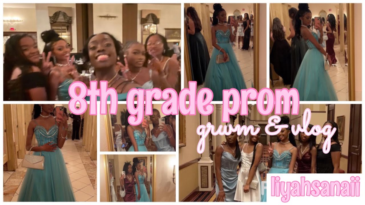 Get ready with me For 8th grade prom + Mini vlog! Nails & Hair! - YouTube
