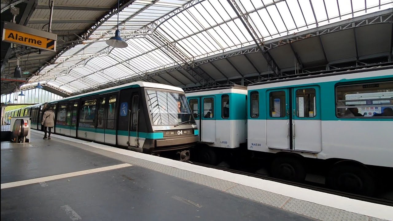 RATP: Le MP73 -A6532 - croise le MP89 CC04 à la station Glacière, ligne ...