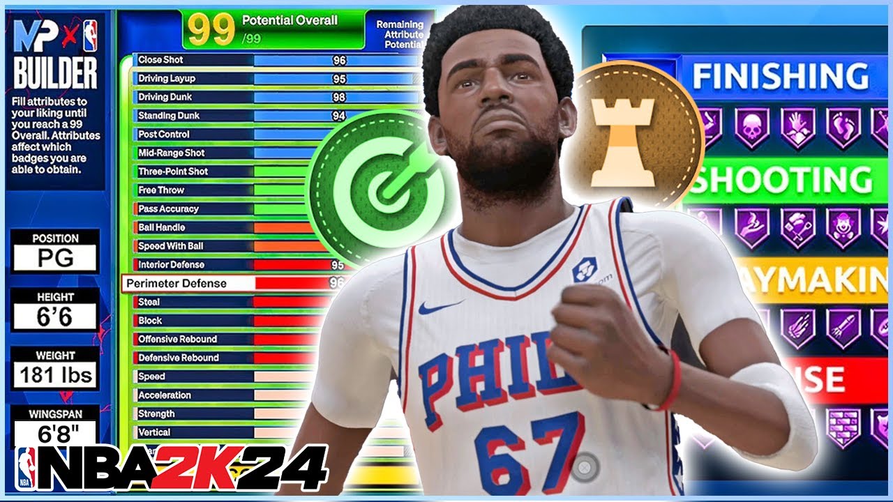 NBA 2K24 6'6 PG My Career Best Build PS5 _ 현진 HJin - YouTube