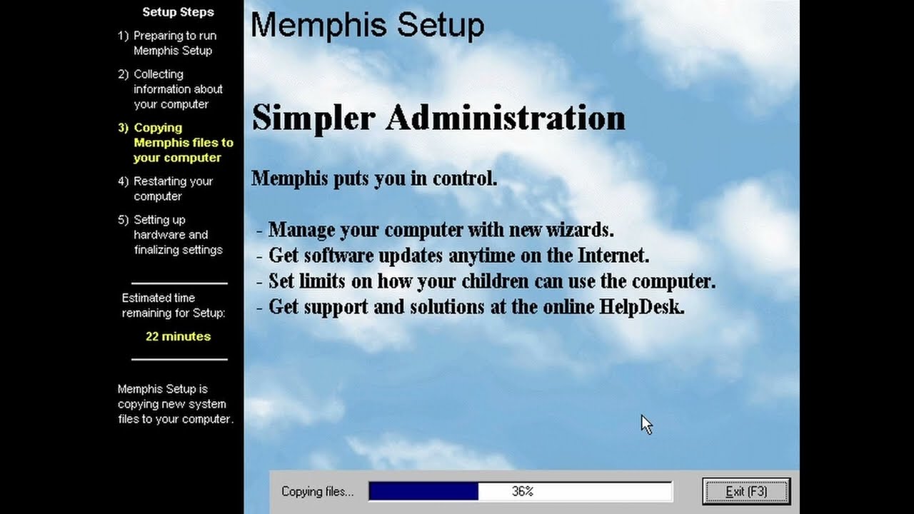 Installing Windows Memphis/Windows 98 build 1500 - YouTube