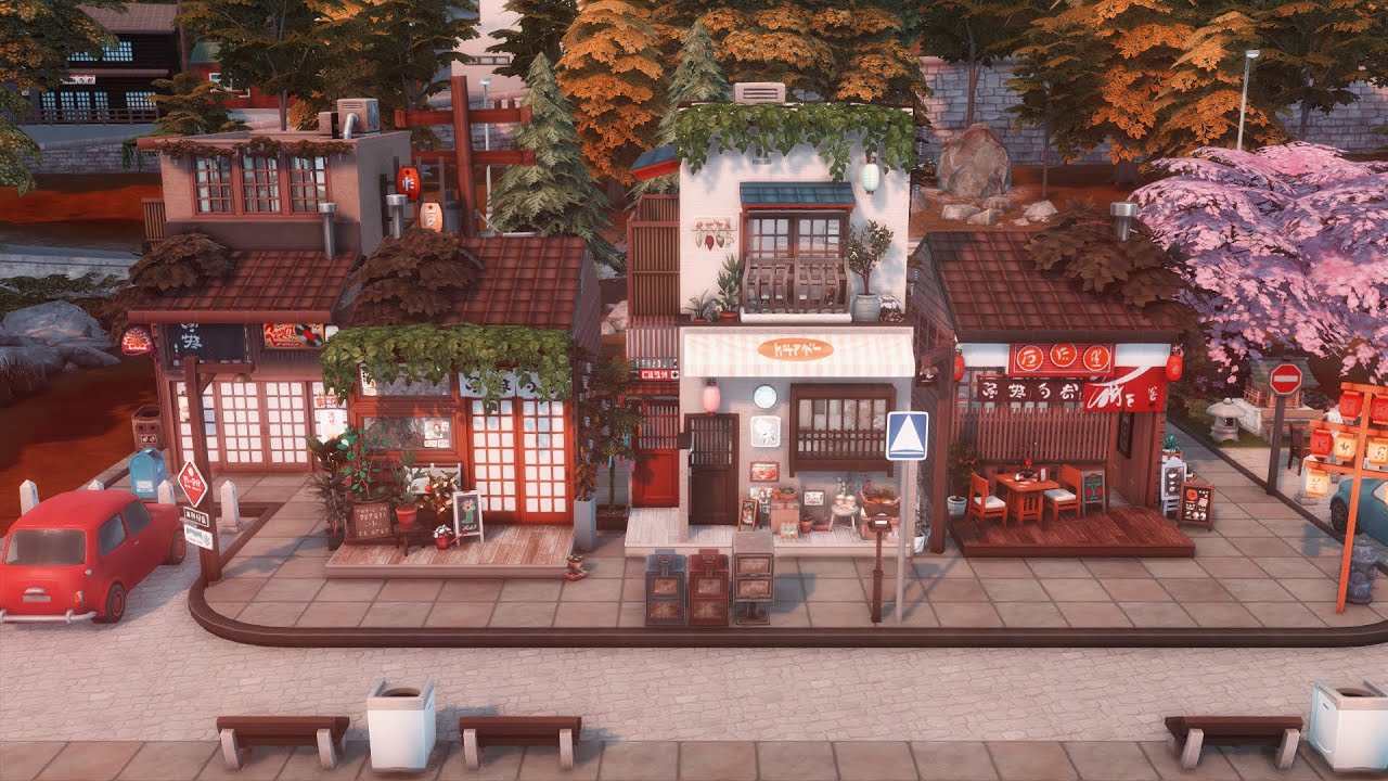 Rural Japanese Street in Mt. Komorebi🗻| The Sims 4 Speed Build | Lofi ...