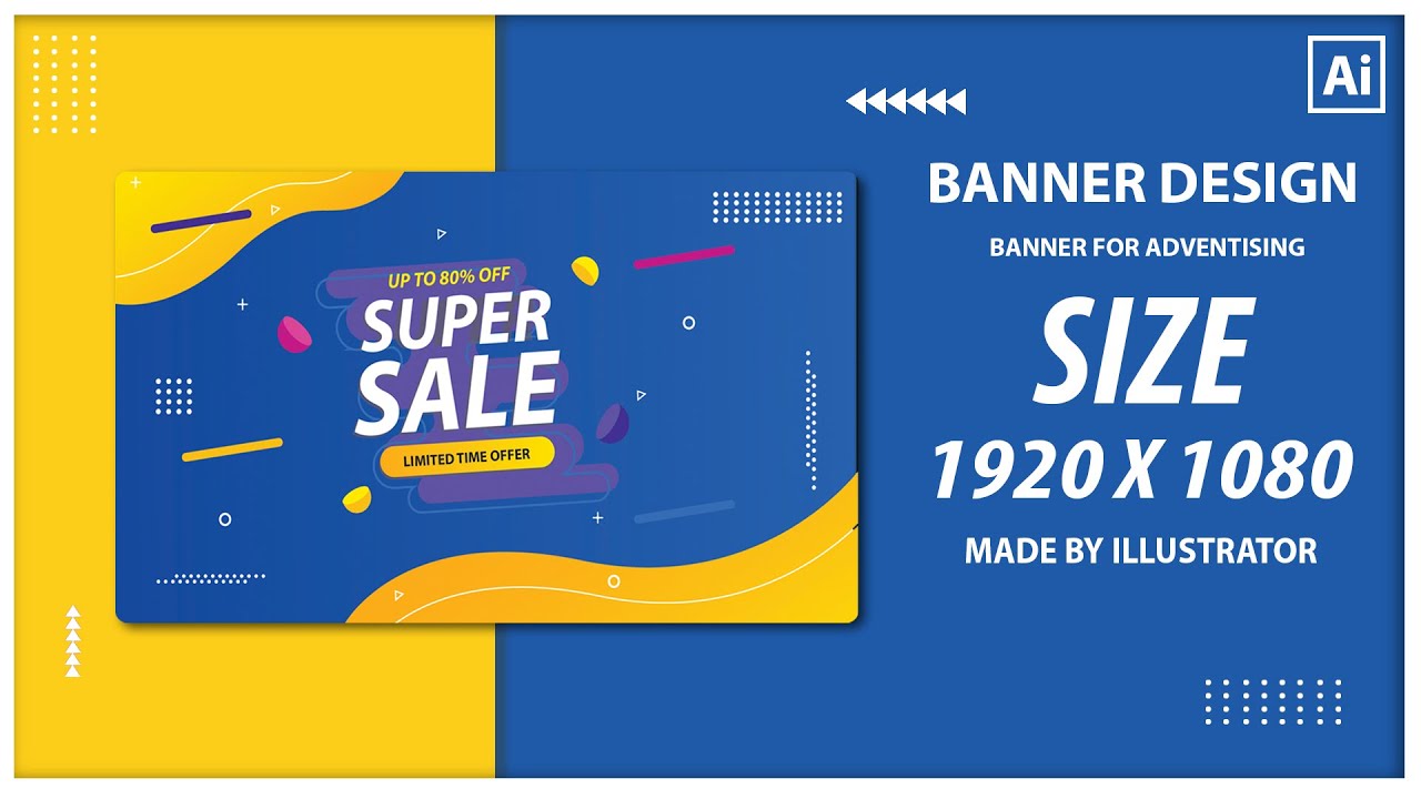 illustrator tutorial - Super Sale Banner Design (Borin Graphic) - YouTube