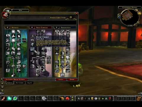 World of Warcraft Cataclysm Alpha Druid Talent Tree - YouTube