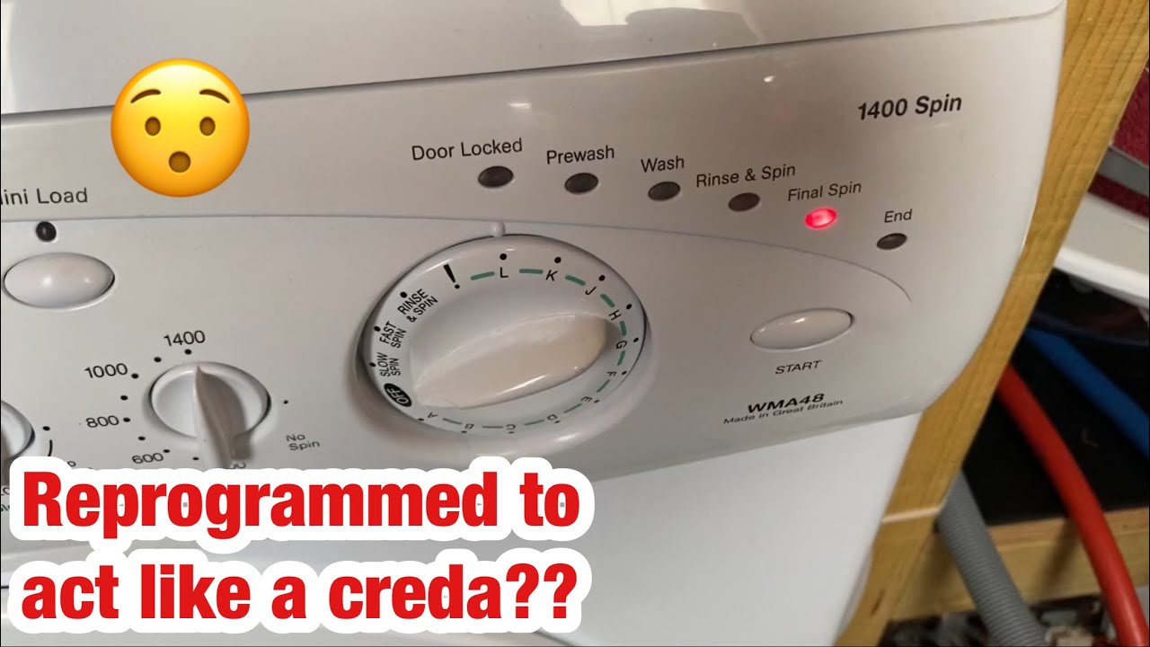 Hotpoint WMA48 Aquarius Extra || Reprogrammed as a Creda w220vw: Cold wash - YouTube