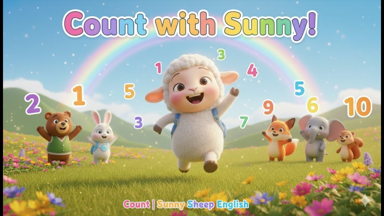 Count with Sunny 🐑 | Learn Numbers 1 to 10 | Fun English Song for Kids ...