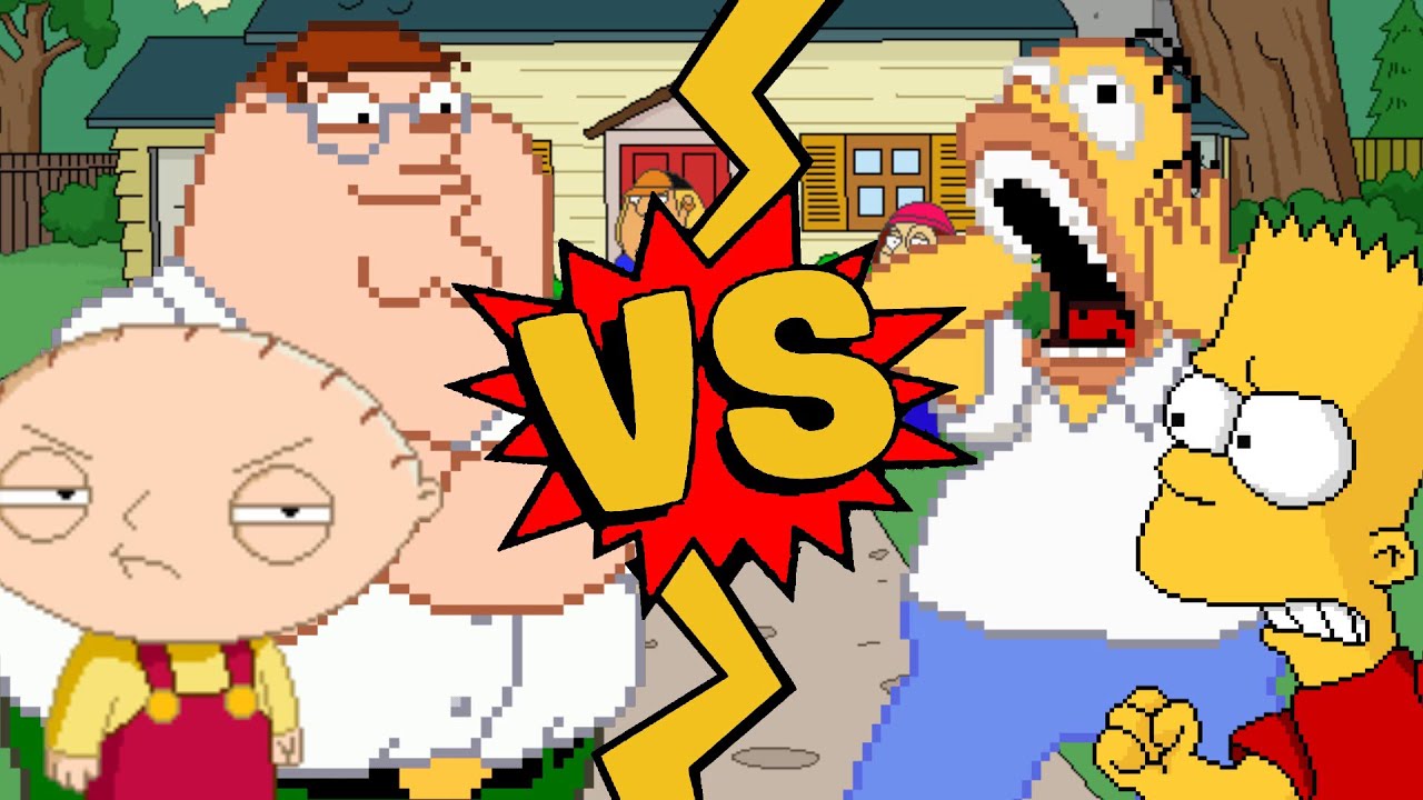 M.U.G.E.N. Battles | Peter/Stewie vs Homer/Bart | Family Guy vs The ...