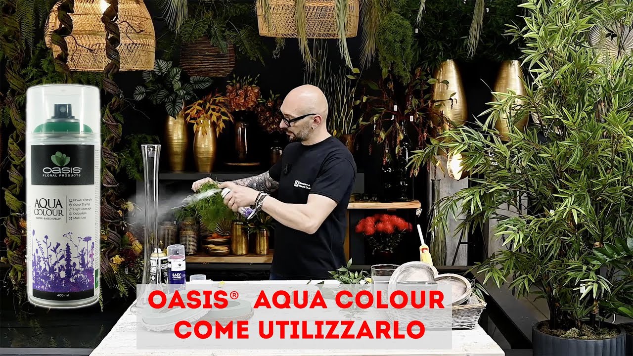 OASIS® AQUA COLOUR Spray, COME UTILIZZARLO - YouTube
