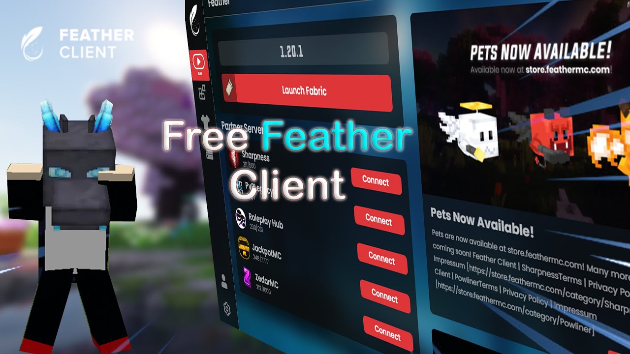 How to Play in Feather client For Free Minecraft 1.20.1 | In Hindi ...