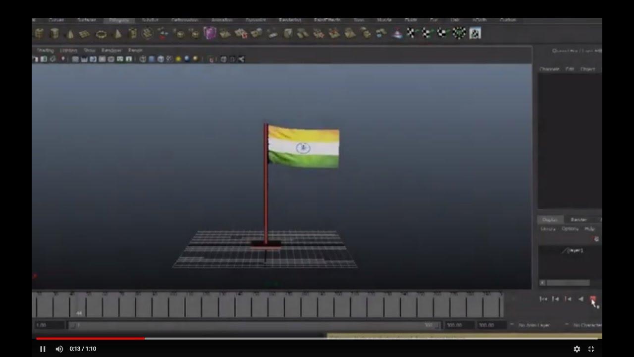 3d Waving Flag Maya - YouTube