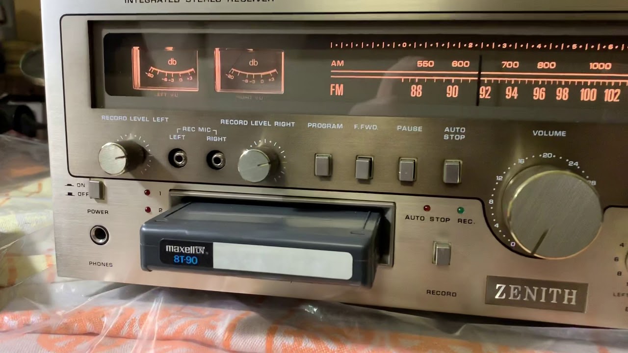 Zenith mc-6020, 8 track tape receiver - YouTube