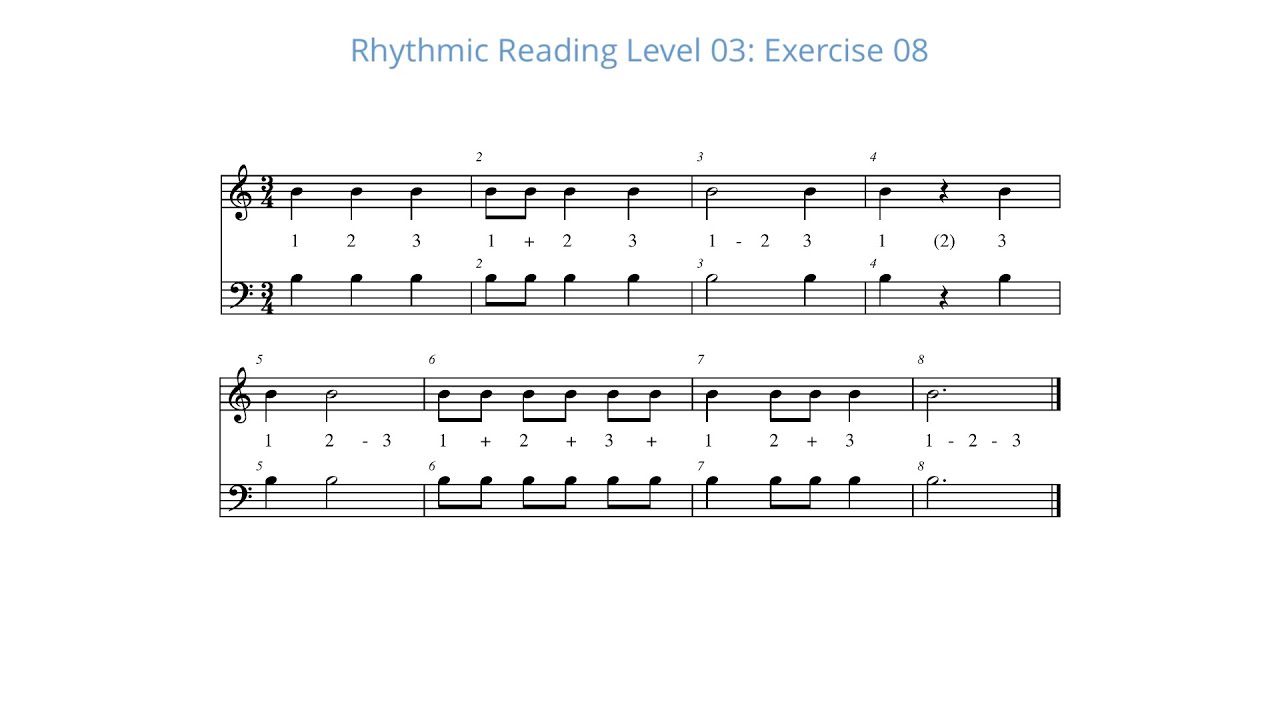 Rhythmic Reading Level Three : Exercise 08 - YouTube