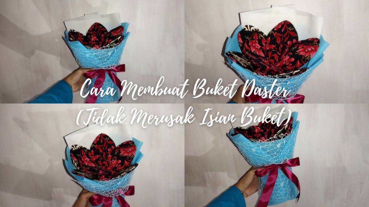 CARA MEMBUAT BUKET DASTER | buket berbentuk bunga | kado untuk ibu ...
