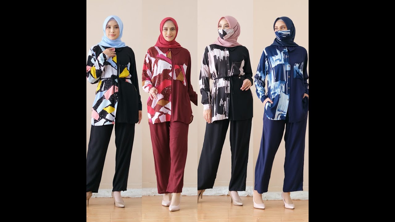 Pajamas One Set Elegan Kombinasi Motif Polos - YouTube