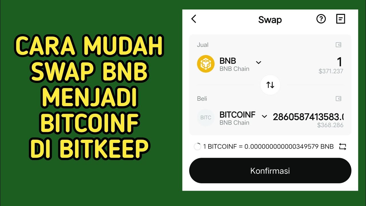 CARA SWAP BNB KE BITCOINF JARINGAN BEP20 MENGGUNAKAN BITKEEP - YouTube