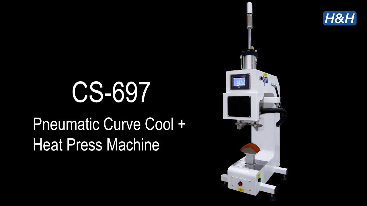H&H Model CS-697 Pneumatic Curve Cool + Heat Press Machine - YouTube