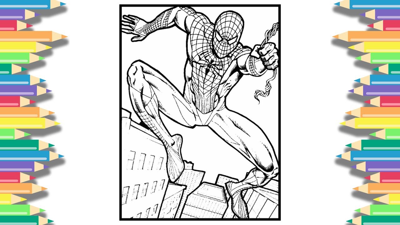Coloring Spider-Man crazy web swinging | Fun coloring page | [NCS ...