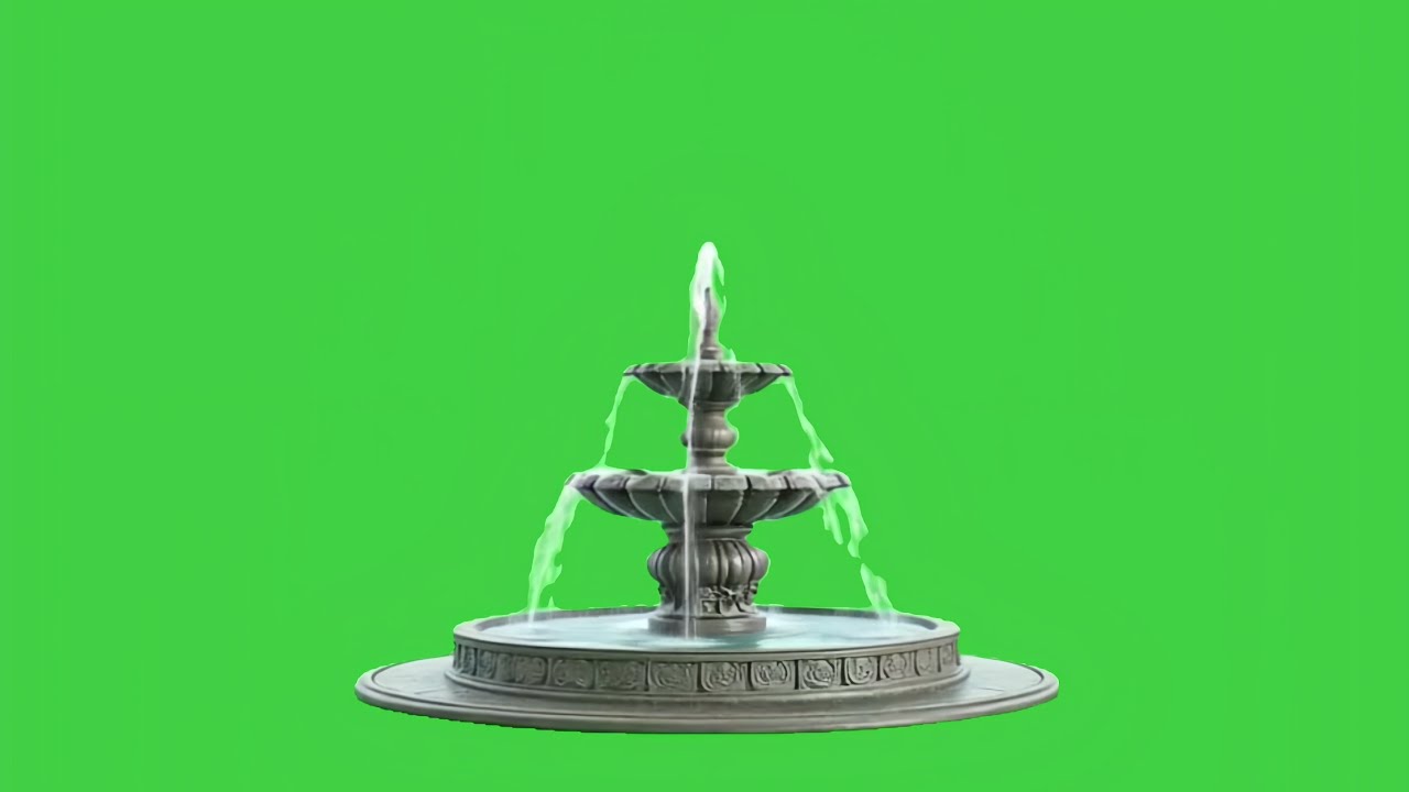Water fountain green screen effect | Water fountain animation green ...