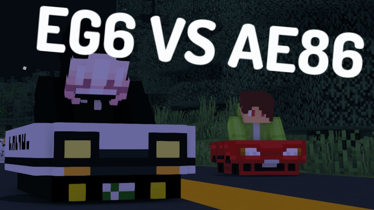 Initial D EG6 vs AE86 Race In Minecraft! (Shingo's Double Crash) - YouTube