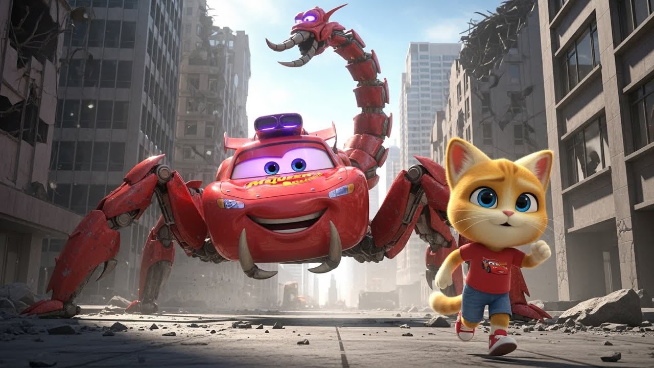 McQueen Transforms into a Scorpion Hybrid! CAT's Epic Rescue Mission 🚗 ...