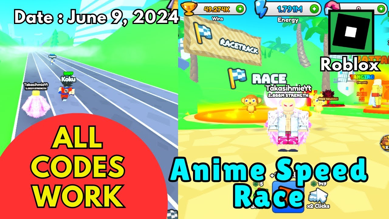 All Codes Work Anime Speed Race Roblox, June 9, 2024 - YouTube