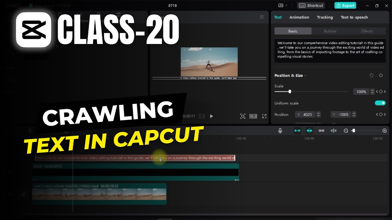 How to Make Crawling Text Animation | Scrolling Text Animation Capcut | Capcut Tutorials Ep. 20 ...