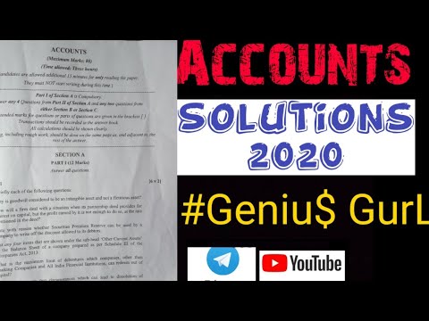 ISC Board Accountancy Solutions | ISC Board Exam 2020 | 11 Feb. 2020 ...