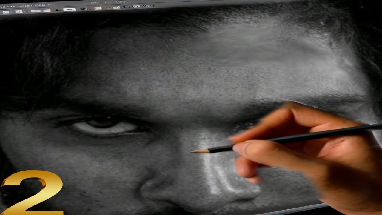 Part 2 Of Pushpa Drawing | Tutorial | N/V Tricks - YouTube
