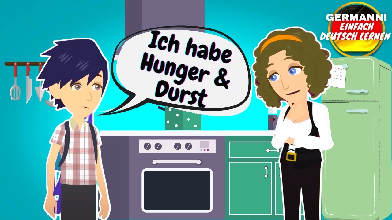 Deutsch lernen mit Dialogen (A1 B2) | Essen & Trinken - YouTube
