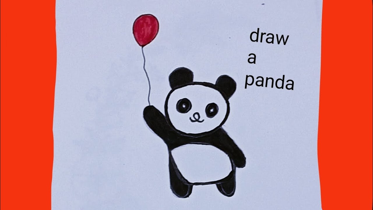 how to draw a panda - YouTube
