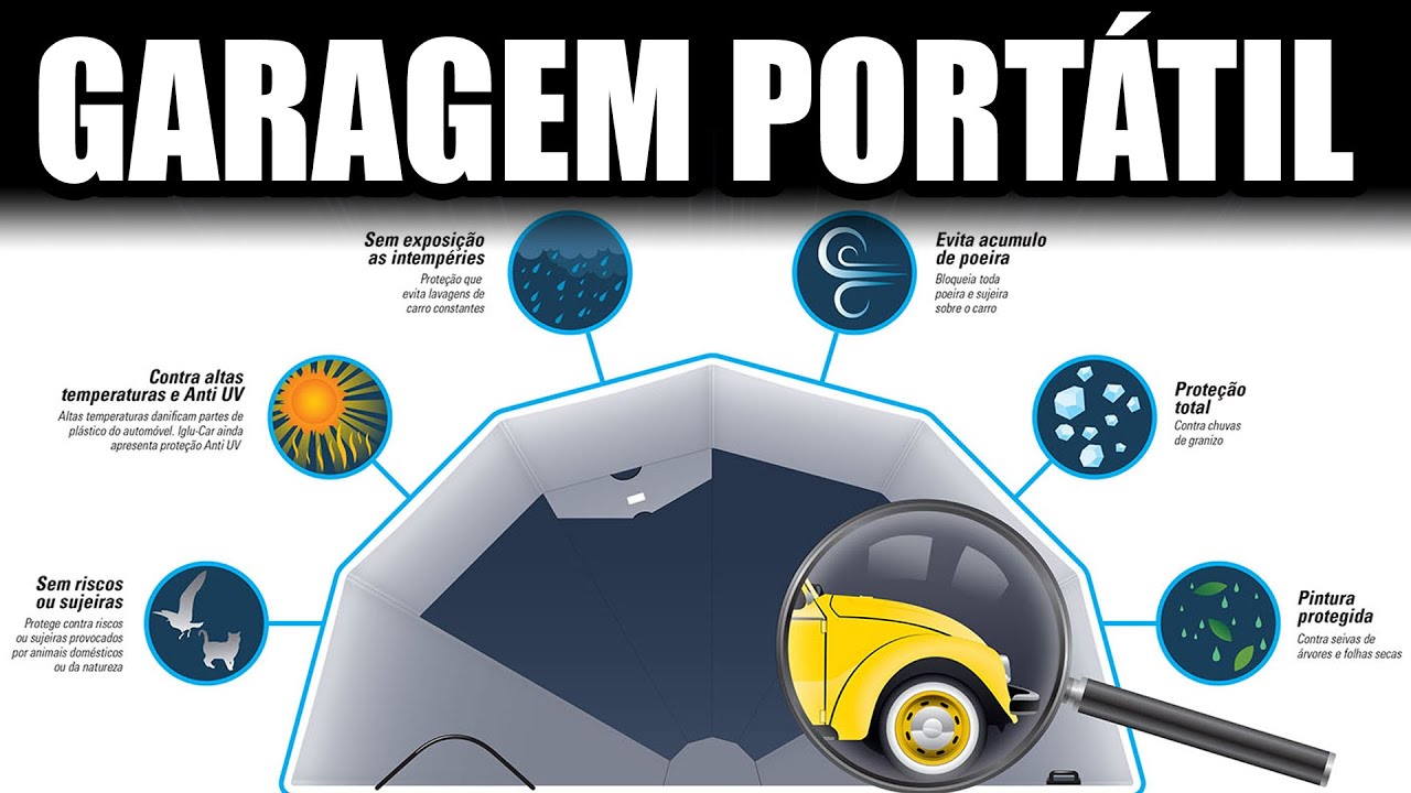 Proteja sua moto ou carro com uma garagem portátil - YouTube