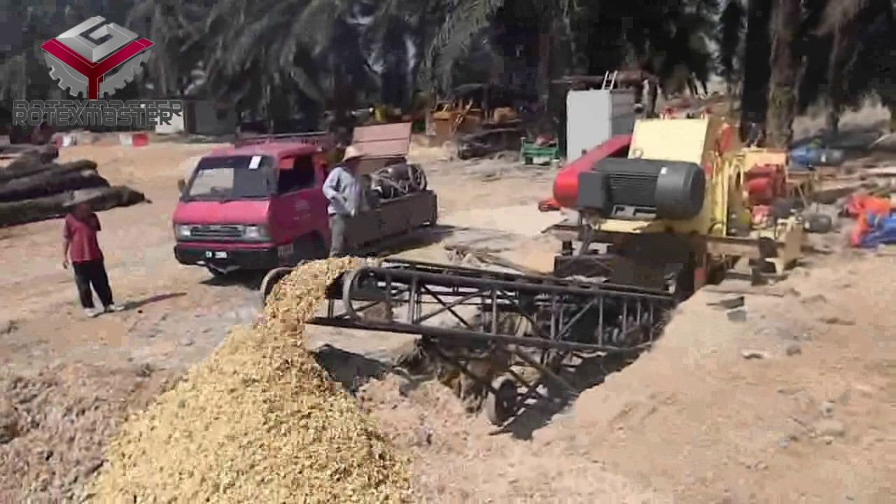 YGX2113 drum wood chipper for chipping large wood log - YouTube