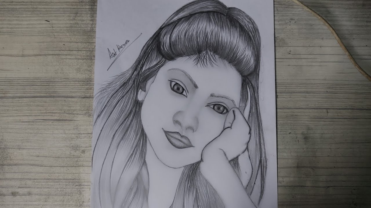 beautiful girl drawing tutoril art girl face drawing🎨 girl pencil ...