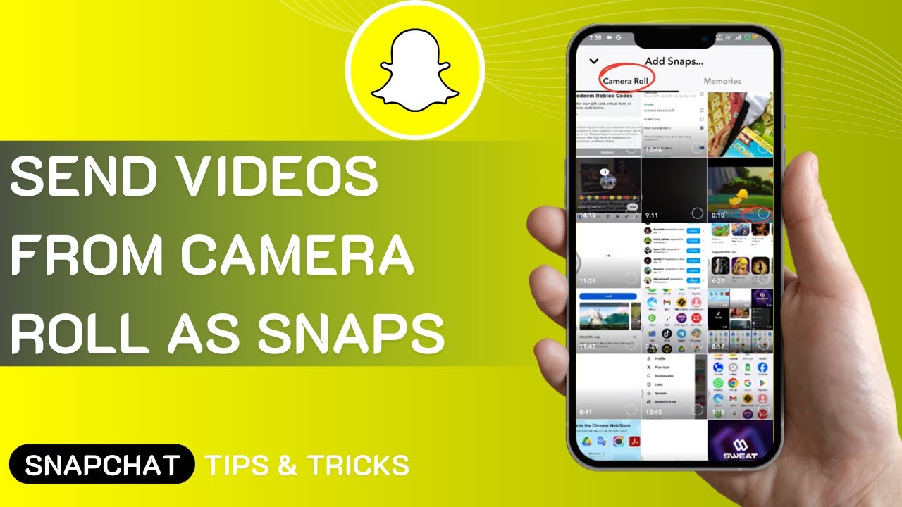 How To Send Videos From Camera Roll As Snaps On Snapchat 2024 - YouTube