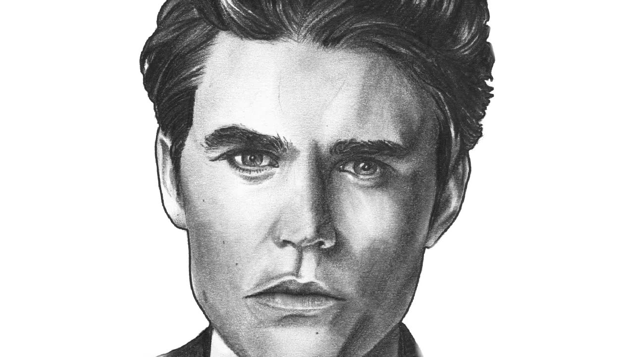 Paul Wesley/ Stefan Salvatore (the vampire diaries) pencil portrait 🖤 ...