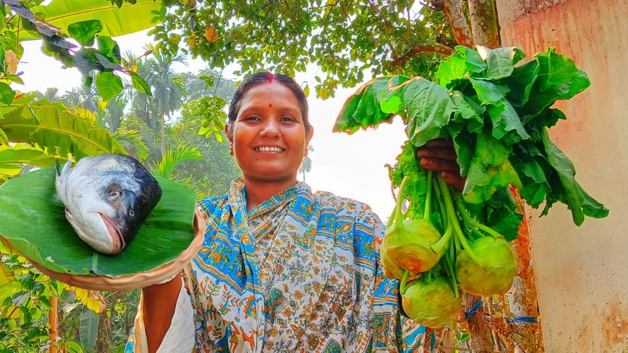 কাতলা মাছের মাথা দিয়ে ওল কপি ঘন্ট রান্না | Macher matha diea oll Kopi ...