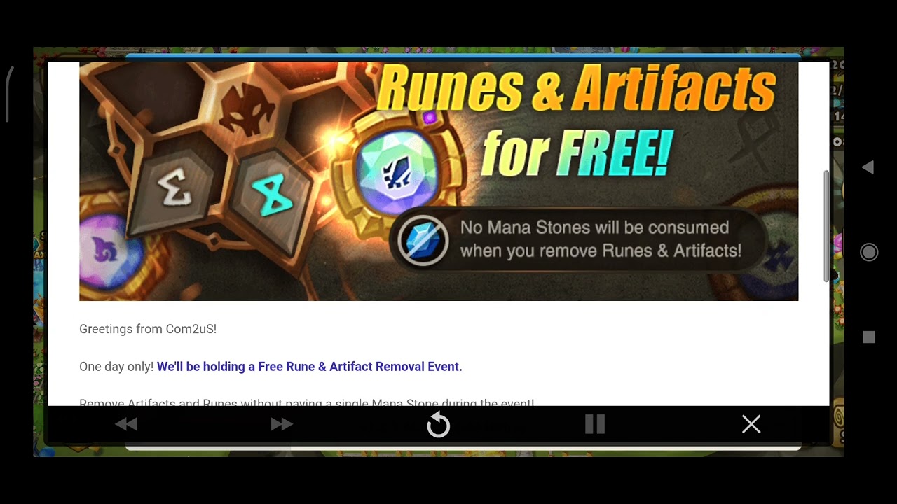 💎[Event] Rune & Artifact Free Removal Event💎 - Summoners War Api bgk ...