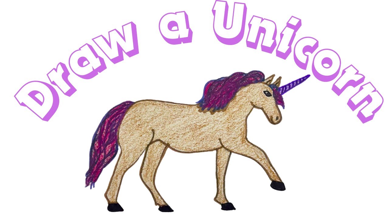 Draw a Unicorn - Step by step directed draw made for kids! - YouTube