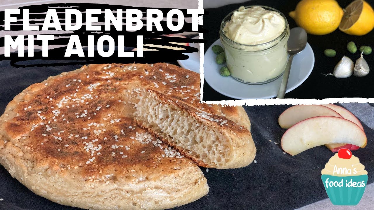 Pfannenbrot | Fladenbrot mit Aioli Dip | Brot aus der Pfanne | Aioli ...