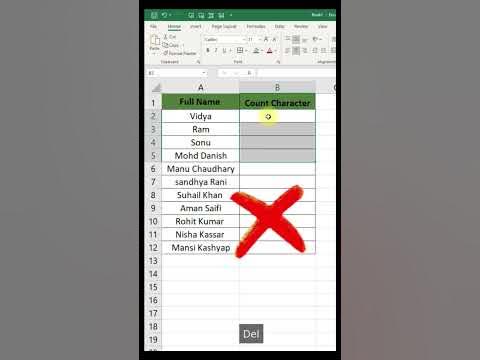 How to Use LEN Function to Count Characters in Excel | Vidya Institute Tutorial| #tipsandtricks ...