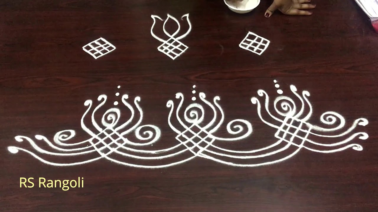 Latest cute Padi kolam Borders for Margazhi muggulu || Dhanurmasam ...