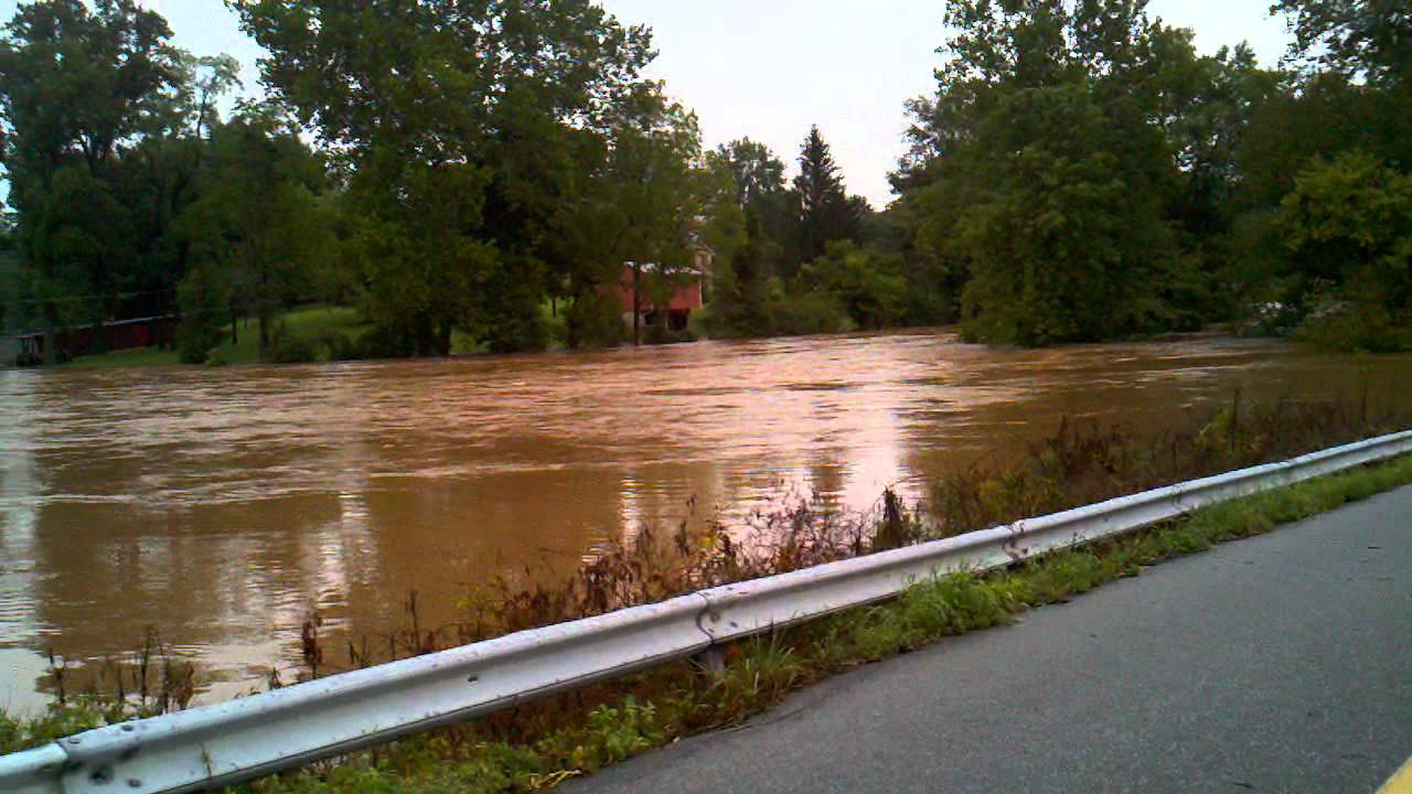 Flooding from Tropical Storm Lee - Elizabethtown PA Conewago Creek ...
