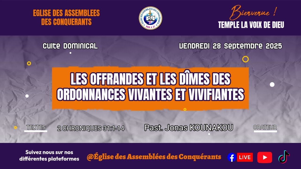 LES OFFRANDES ET LES DÎMES DES ORDONNANCES VIVANTES ET VIVIFIANTES ...