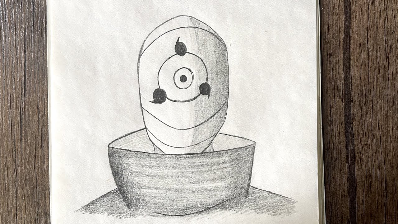 how to draw Obito Uchiha wearing a mask | easy anime drawing step by ...