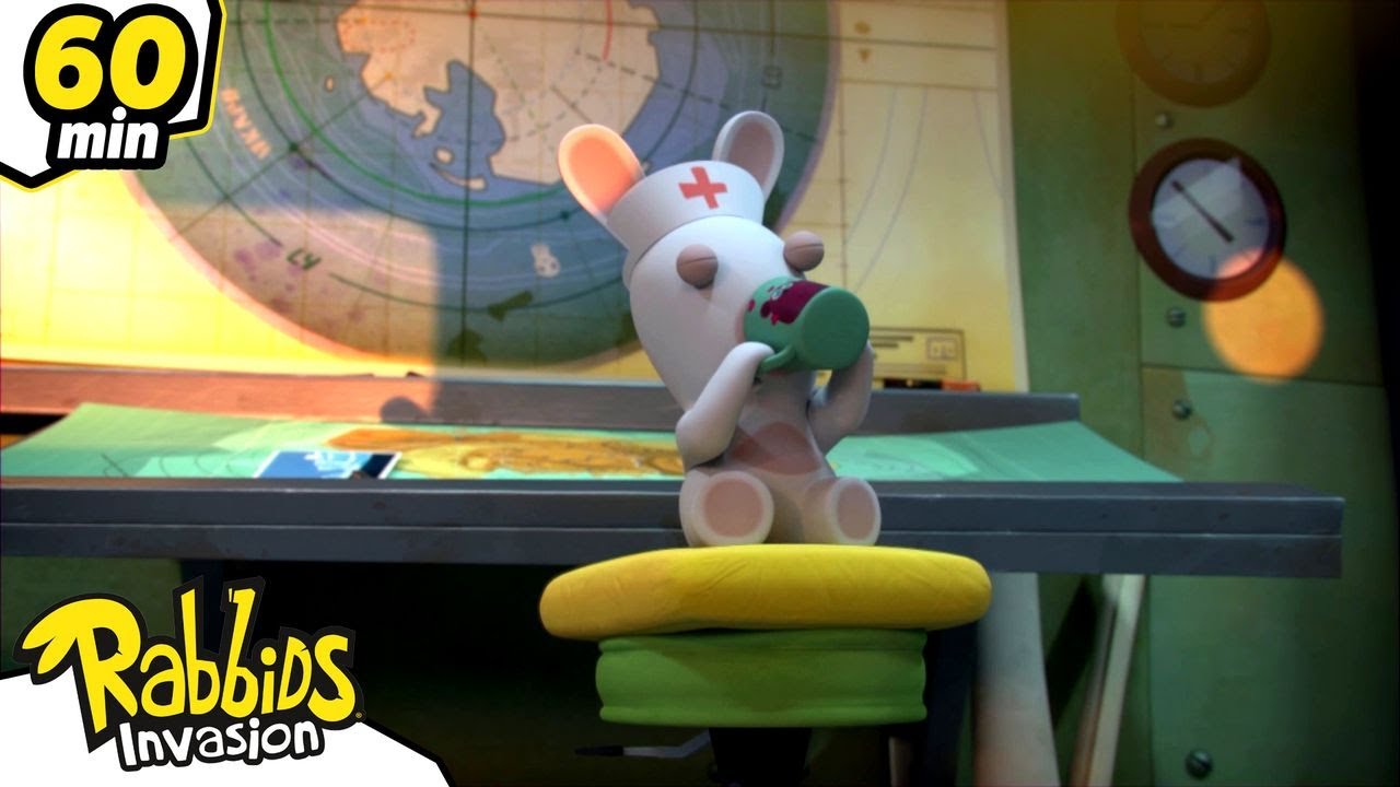 RABBIDS INVASION | 1H Call the doctor, the Rabbids are sick ! | Cartoon ...